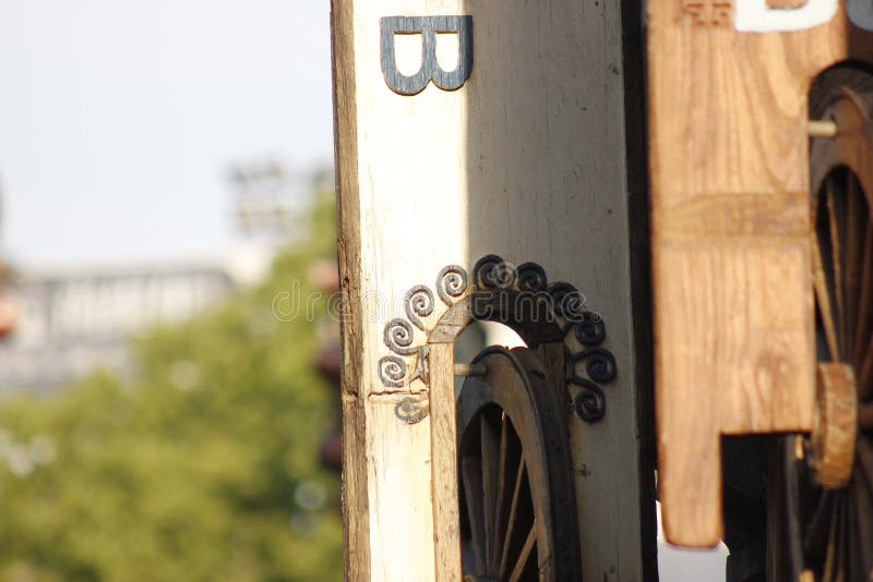 Still Objects Being Constructed with Wooden Wheel Stock Photo - Image ...