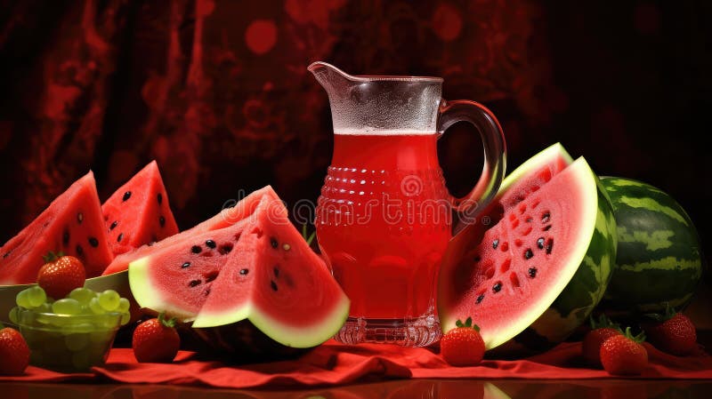 Still Red Watermelon Background Stock Illustration - Illustration of ...