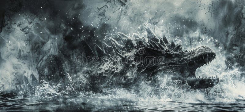 The Still Silent Waters are Disturbed by a Sudden Thunderous Roar. a ...