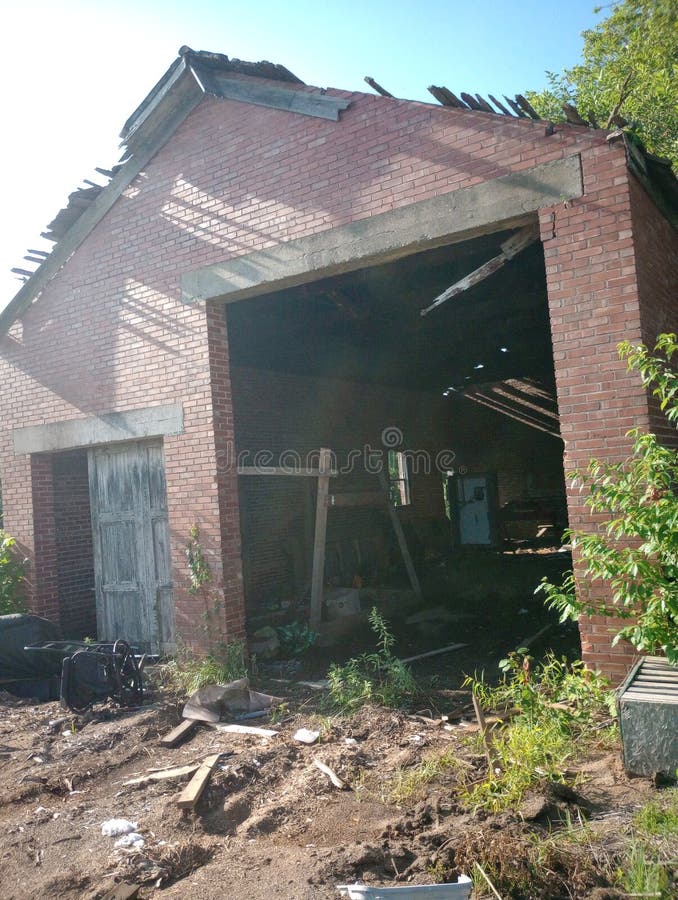 Still Standing Old Brick Saw House Stock Image - Image of iron, facade ...