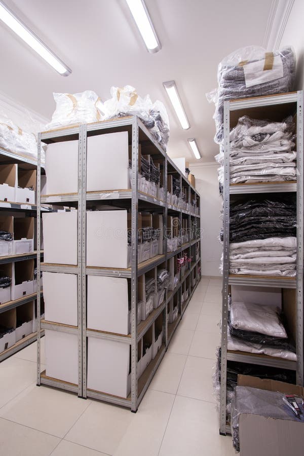Storeroom With Shelves Dark Stock Image - Image of exhibition ...