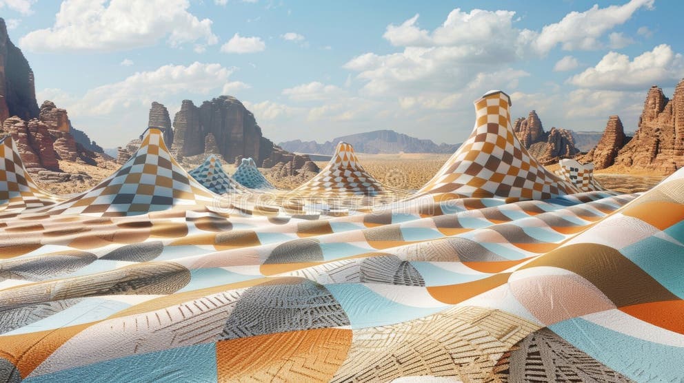 The Stillness of the Desert Broken by an Array of Vibrant Geometric ...
