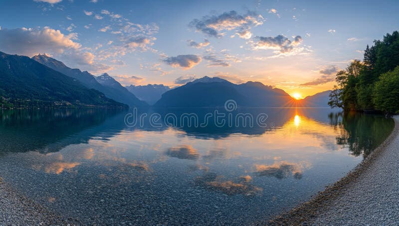 The Stillness of a Lake at Dawn Creates a Tranquil and Scenic ...