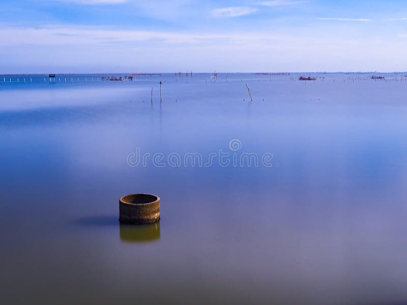 The Stillness of the Lake Water Stock Image - Image of cloud, shore ...