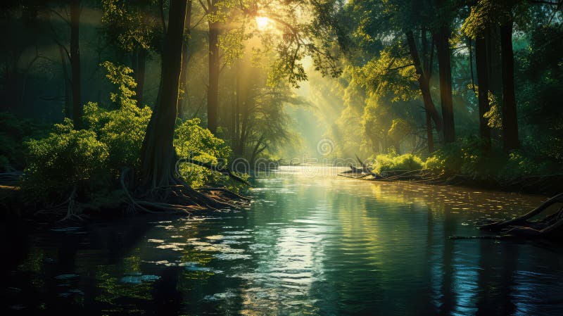 Stillness tranquil water stock illustration. Illustration of nature ...