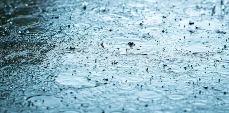 In the Stillness of an Urban Environment, Rain Falling during the Early ...