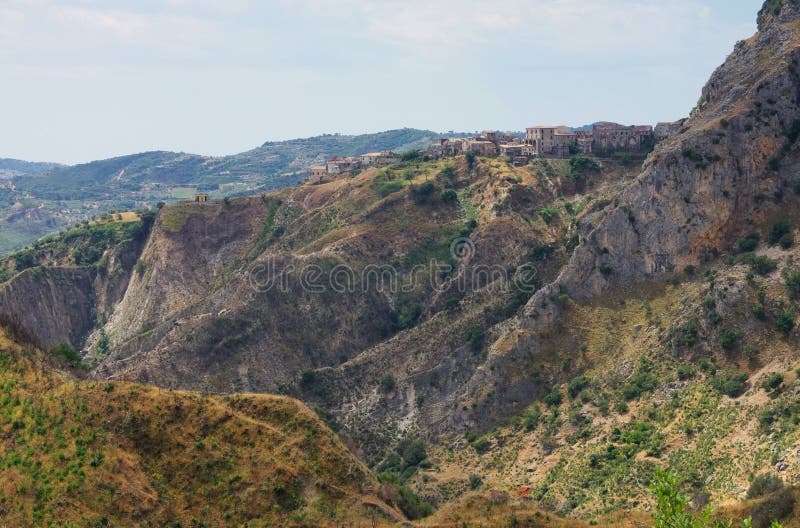 Stilo stock image. Image of rock, town, landscape, italy - 33560449