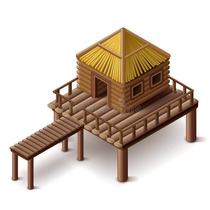 Stilt House Isolated Vector Stock Vector - Illustration of icon, house ...
