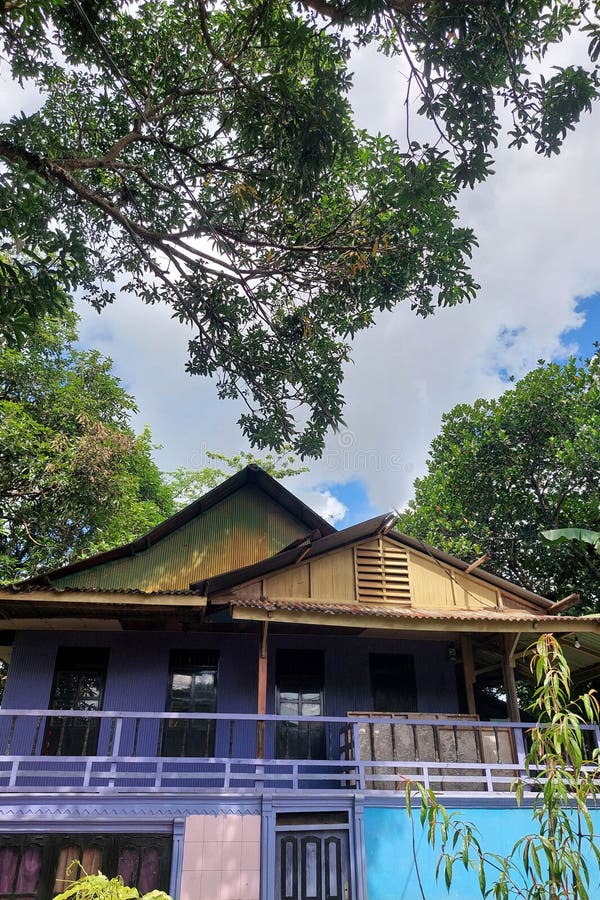 The Stilt House is Made of Old Wood Stock Image - Image of column ...
