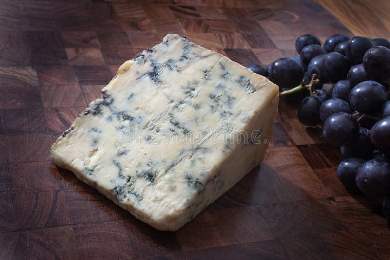 Stilton Blue Cheese with Sable Grapes Stock Image - Image of kitchen ...