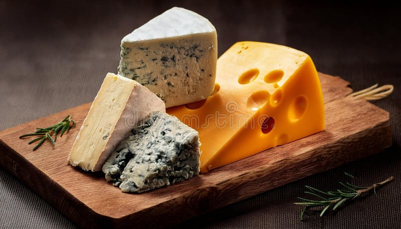 Stilton and Cheddar Cheese on a Platter, AI Generated Stock ...