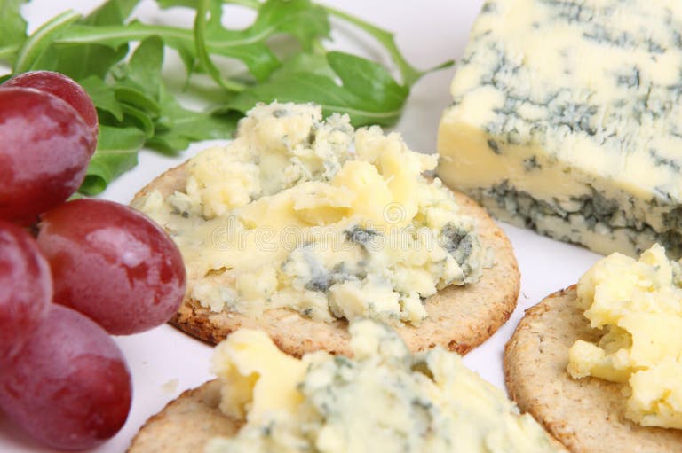 Stilton Cheese & Biscuits Stock Image - Image of biscuits, closeup ...