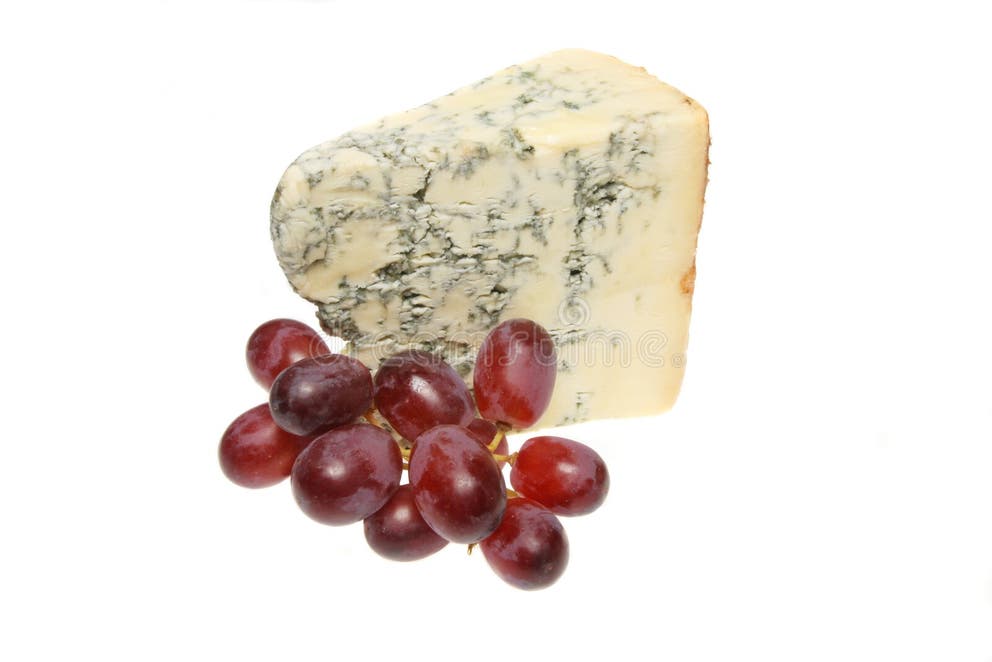 Stilton and red grapes stock image. Image of full, cheese - 5420133