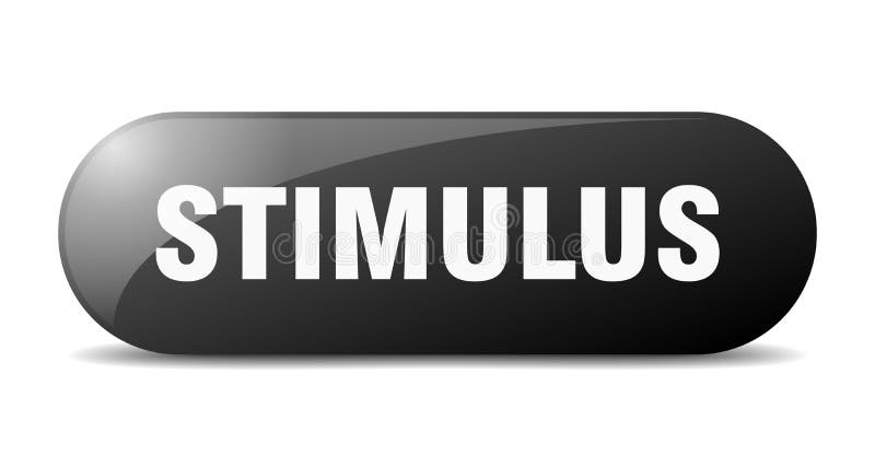 Stimulus Button. Sticker. Banner. Rounded Glass Sign Stock Vector ...