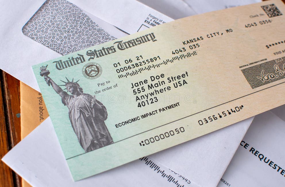 Stimulus Check for Help during Covid Editorial Stock Image - Image of ...