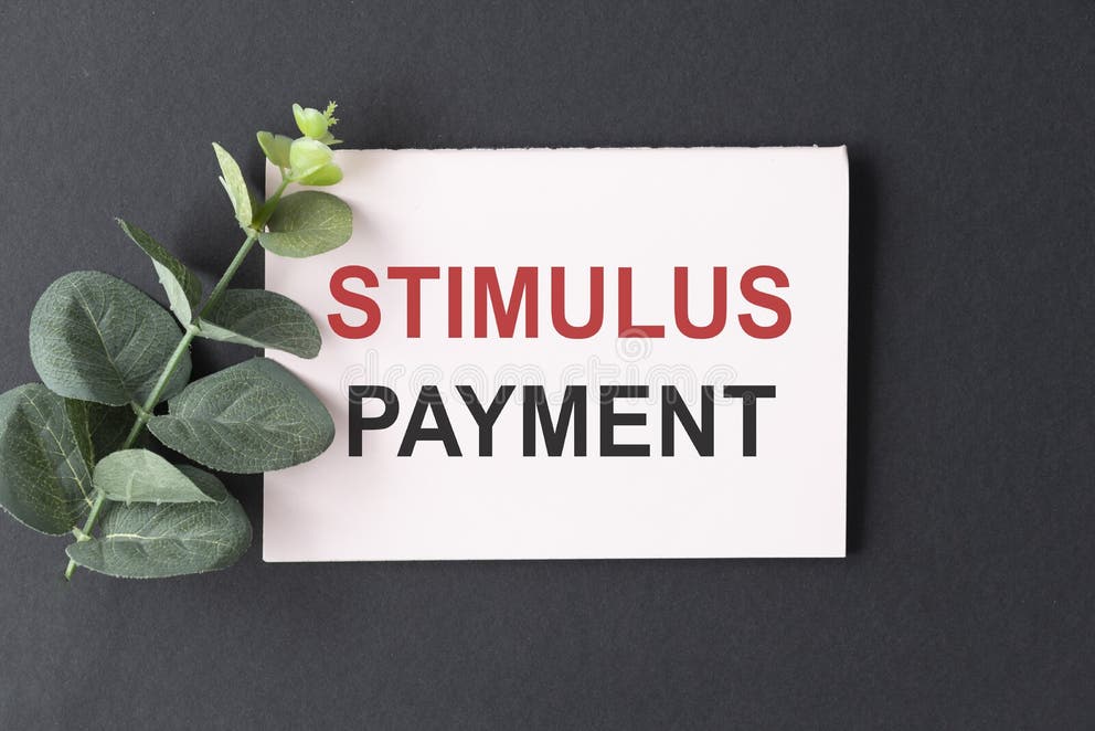 Stimulus Payment Text on Wooden Stock Photo - Image of outbreak, relief ...