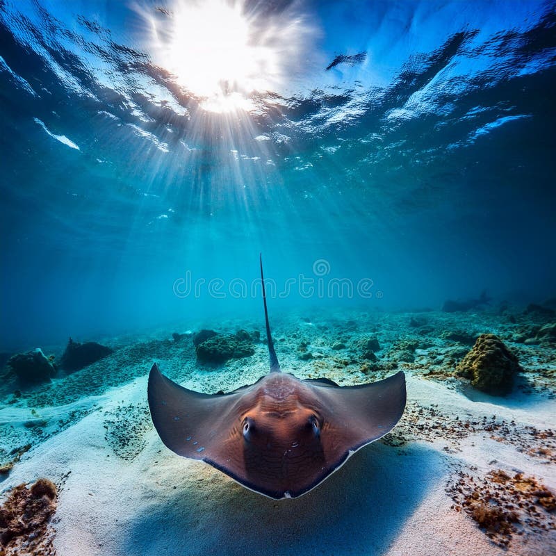 Stingray Fish Under the Sea, AI Generated Stock Illustration ...