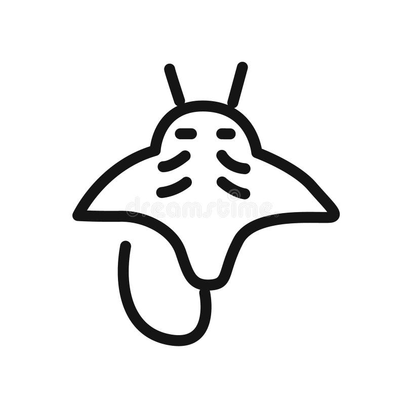 Stingray Icon Linear Vector Graphics Sign Stock Vector - Illustration ...