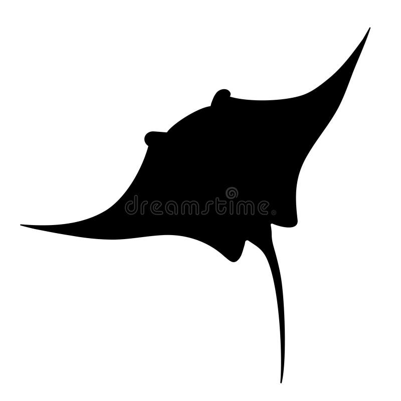 Stingray Manta Ray Silhouette Stock Vector - Illustration of silhouette ...