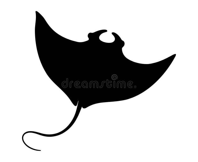 Stingray Manta Ray Silhouette Stock Vector - Illustration of silhouette ...
