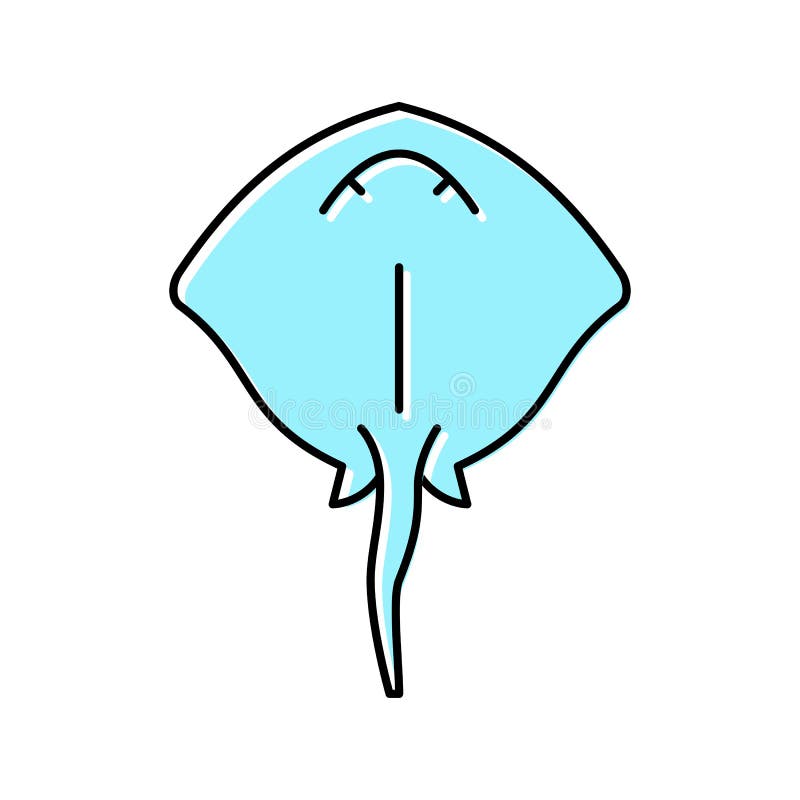 Stingray Ocean Color Icon Vector Illustration Stock Vector ...