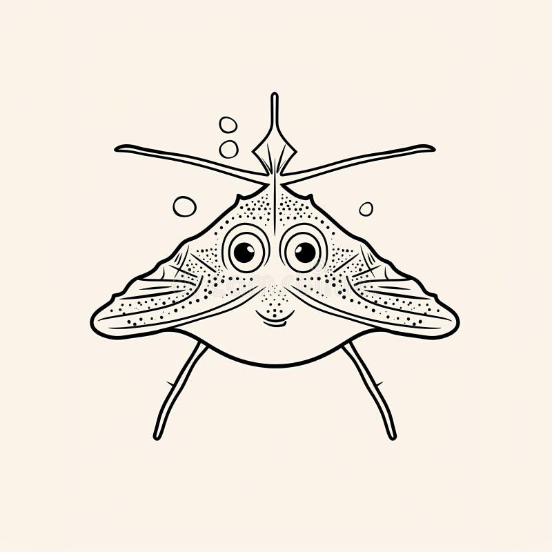Stingray Sea Animal - a Cartoon of a Stingray Stock Illustration ...