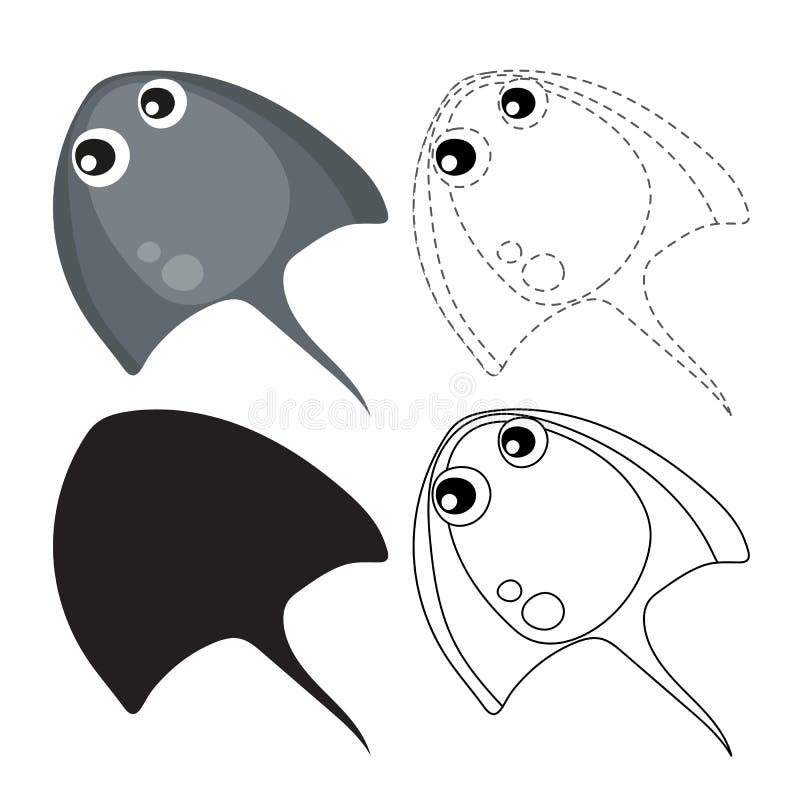 Stingray Worksheet Vector Design Stock Vector - Illustration of lines ...