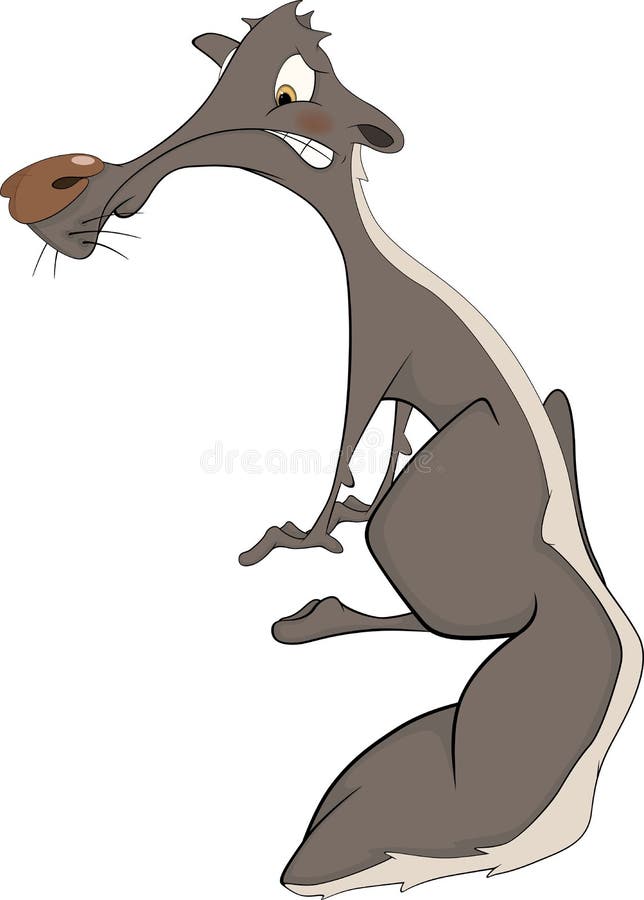 Stinkdier. Beeldverhaal vector illustratie. Illustration of fret - 27640288