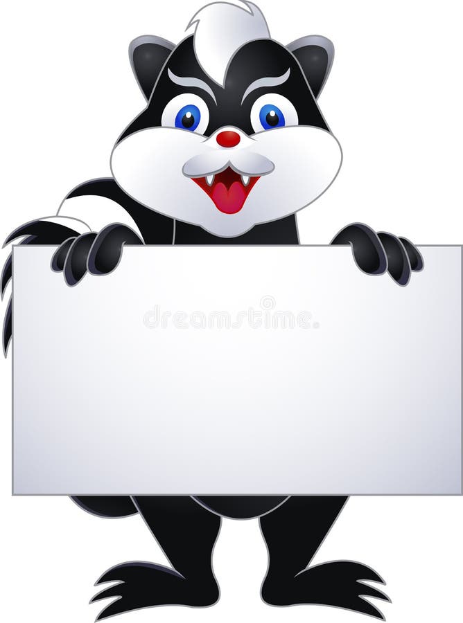 Stinkdier Met Een Leeg Bord Vector Illustratie - Illustration of raad ...