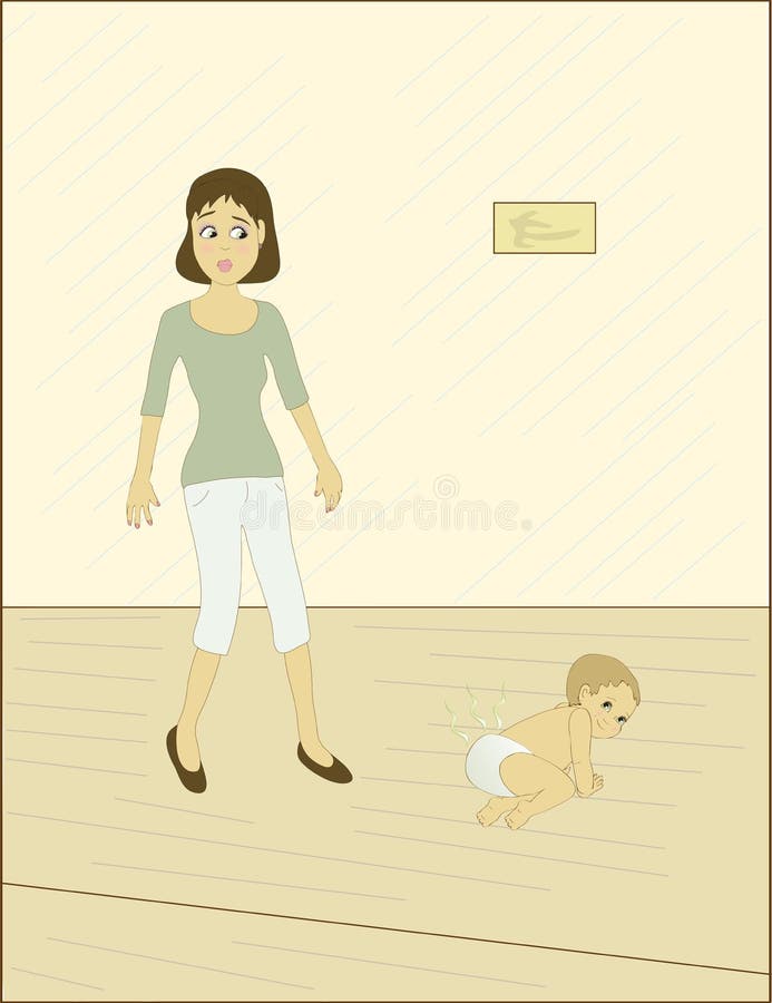 Stinky Diaper Baby stock vector. Illustration of diaper - 22134228