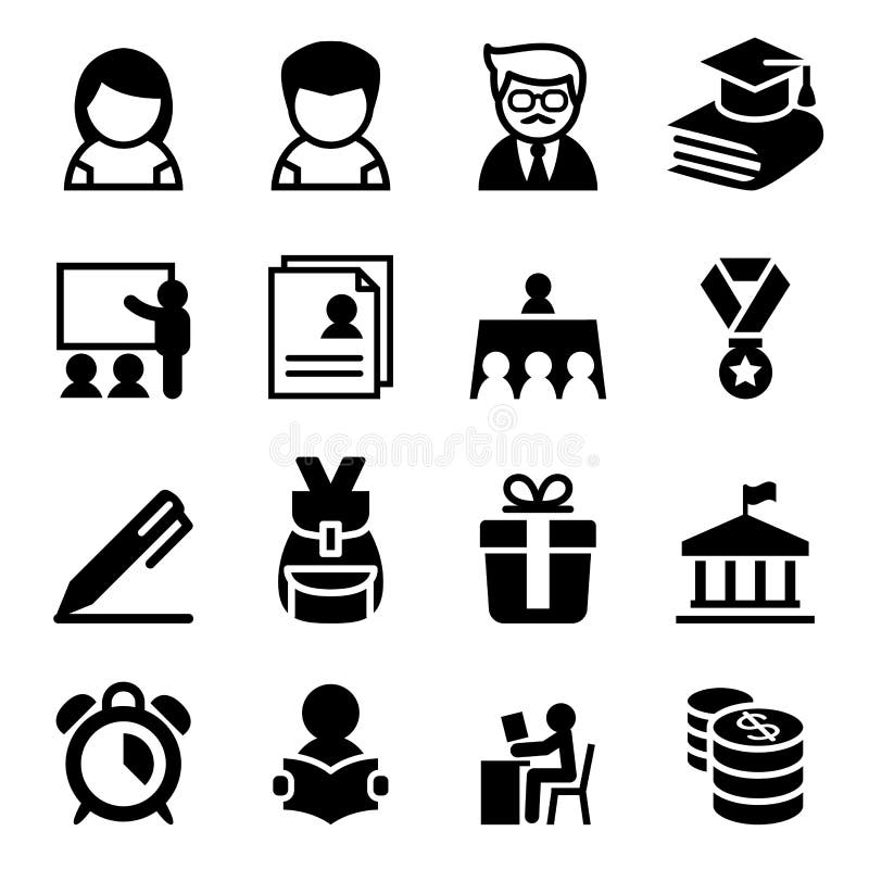 Stipendium Skola, Högstadium, Universitetsymbol Stock Illustrationer ...