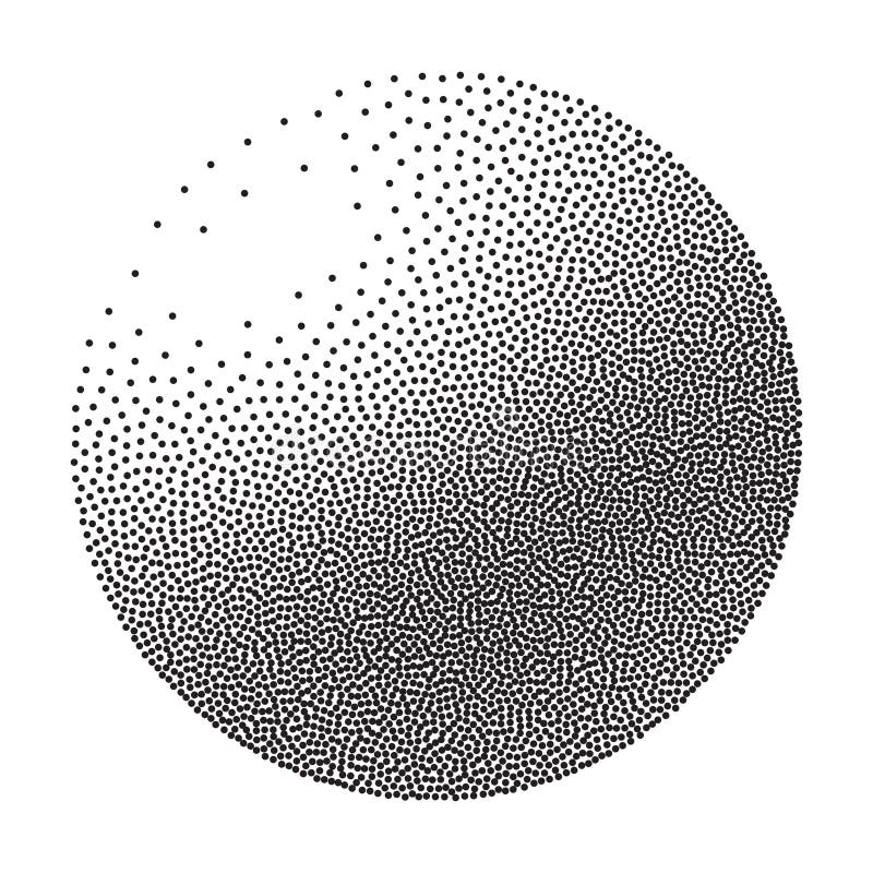 Stipple Dotted Sphere Shape. Grainy Noise Halftone 3d Circle Vector ...