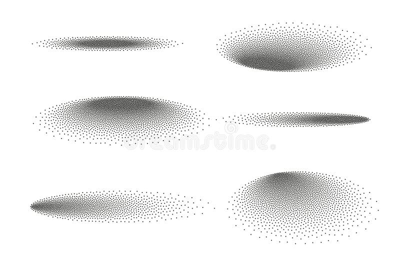 Stipple Gradient Oval Shadow Circle. Shadow Effect Texture Ball Dot ...