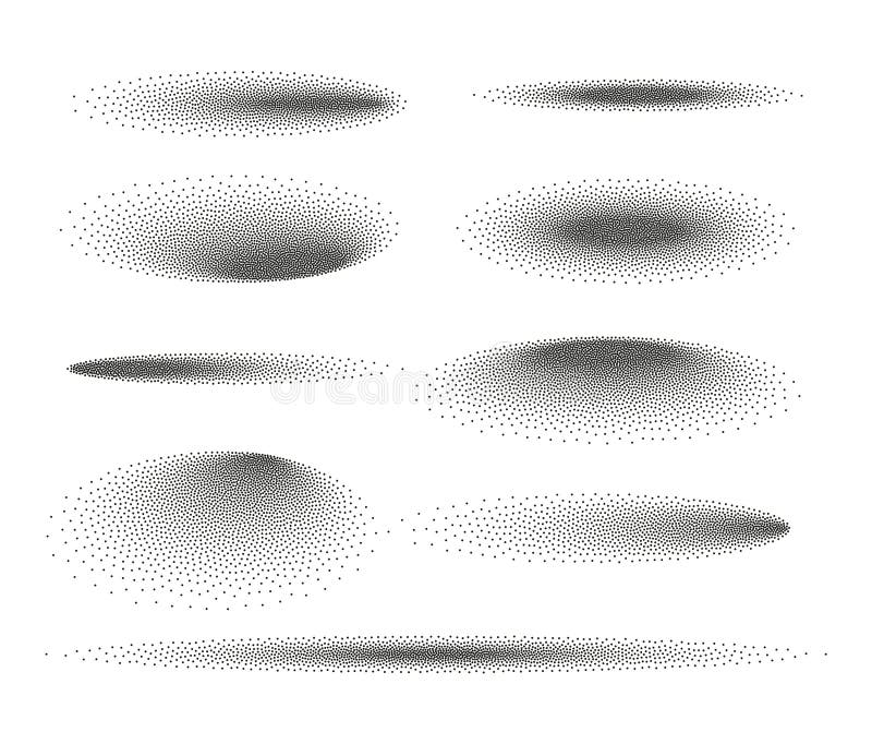 Stipple Gradient Oval Shadow Circle. Shadow Effect Texture Ball Dot ...