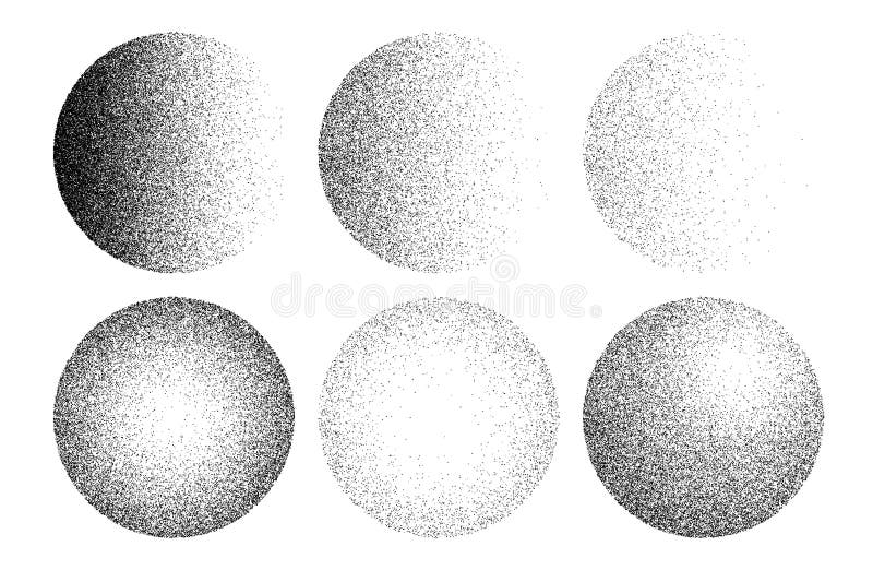Stipple Noise Dot Grain Sphere Shape, Halftone Stock Illustration ...