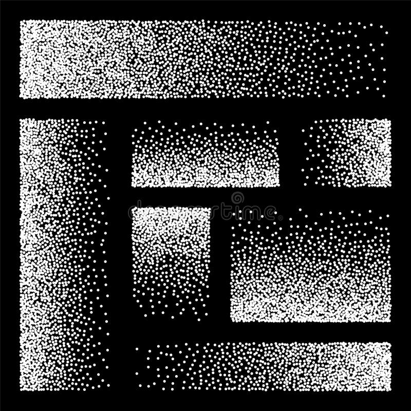 Stipple Pattern, Dotted Rectangular Design Elements. Stippling, Dotwork ...