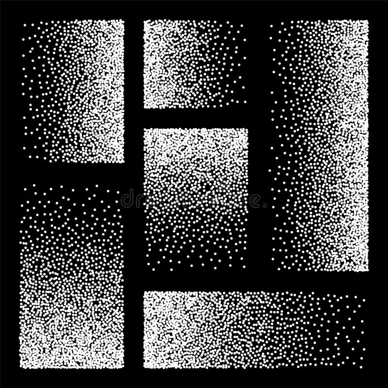 Stipple Pattern, Dotted Rectangular Design Elements. Stippling, Dotwork ...