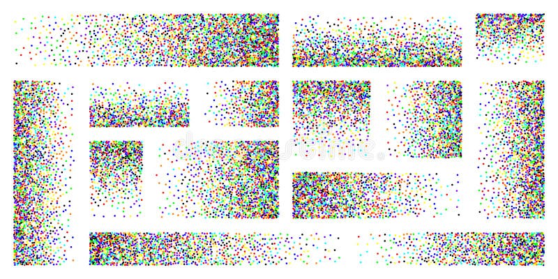 Stipple Pattern, Dotted Rectangular Design Elements. Stippling, Dotwork ...