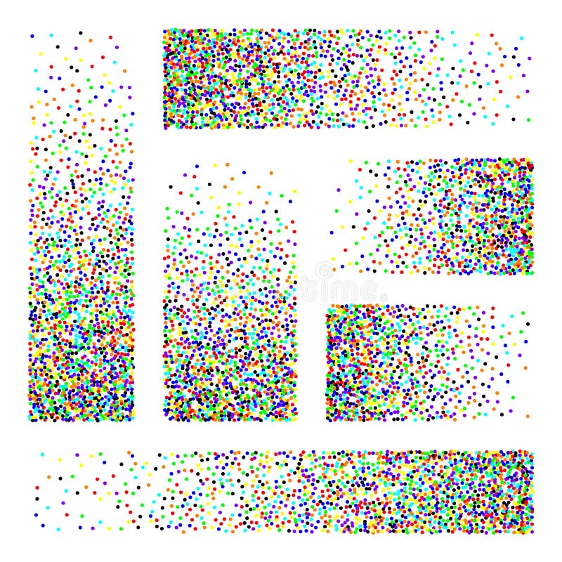 Stipple Pattern, Dotted Rectangular Design Elements. Stippling, Dotwork ...