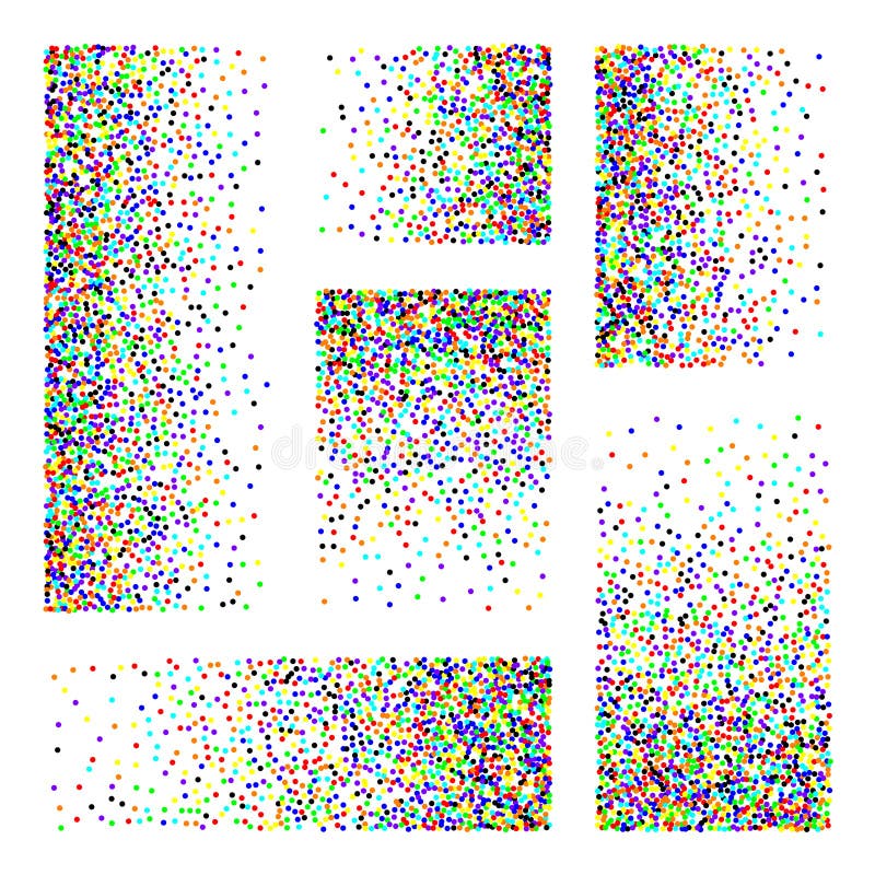 Stipple Pattern, Dotted Rectangular Design Elements. Stippling, Dotwork ...