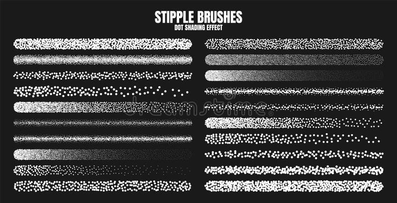 Stipple Scatter Brush, Ink Drawing and Texturing. Fading Gradient Stock ...