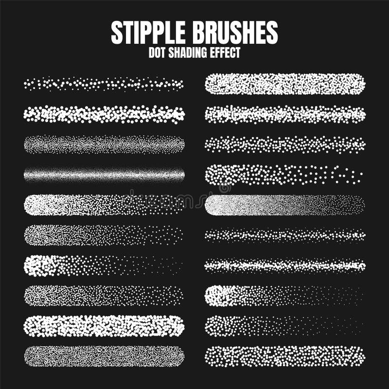 Stipple Scatter Brush, Ink Drawing and Texturing. Fading Gradient Stock ...