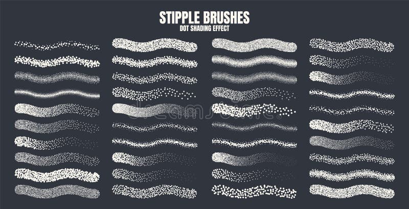 Stipple Scatter Brush, Ink Drawing and Texturing. Fading Gradient Stock ...