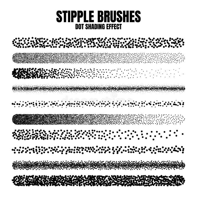 Stipple Scatter Brush, Ink Drawing and Texturing. Fading Gradient Stock ...