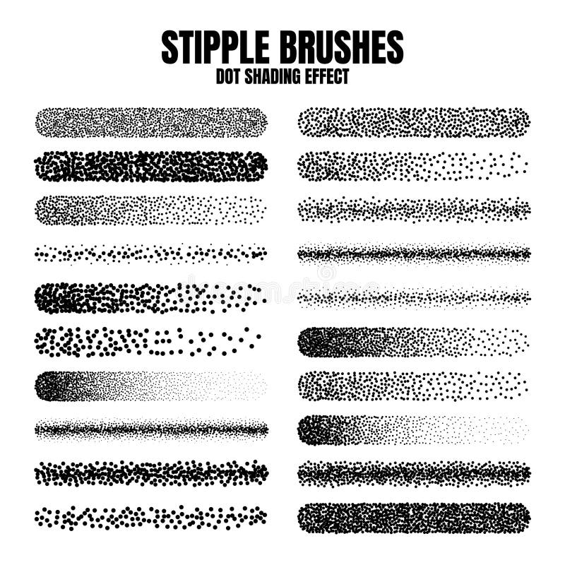 Stipple Scatter Brush, Ink Drawing and Texturing. Fading Gradient Stock ...