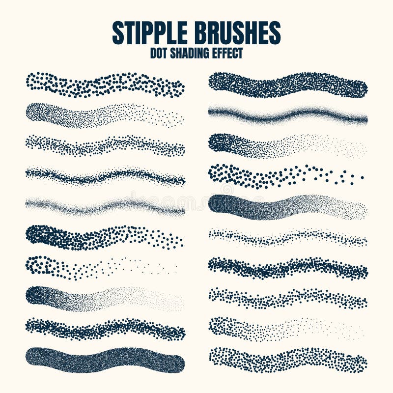 Stipple Scatter Brush, Ink Drawing and Texturing. Fading Gradient Stock ...