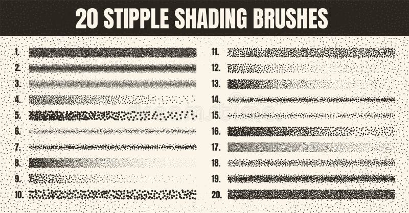 Stipple Scatter Brush, Ink Drawing and Texturing. Fading Gradient Stock ...