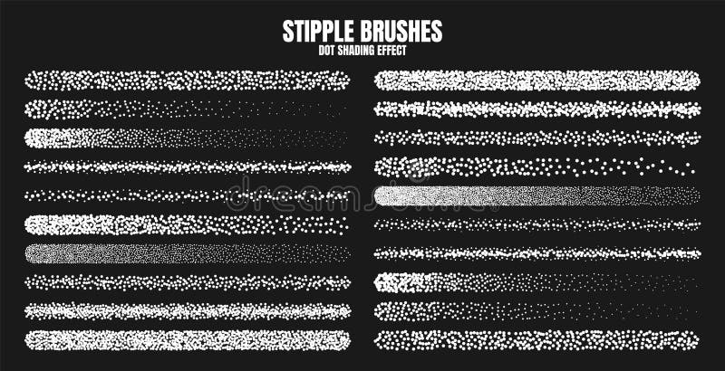 Stipple Scatter Brush, Ink Drawing and Texturing. Fading Gradient Stock ...