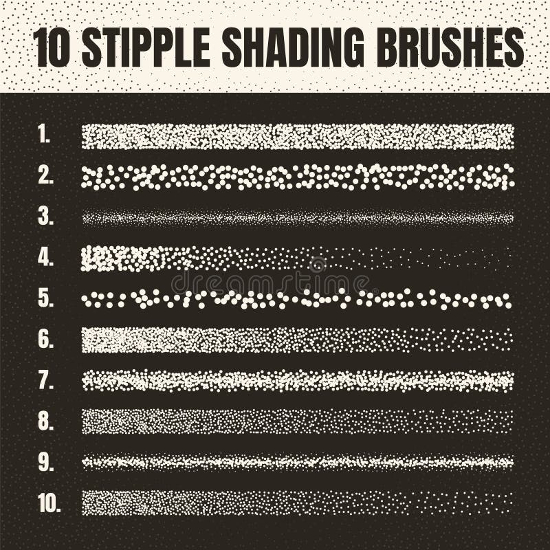 Stipple Scatter Brush, Ink Drawing and Texturing. Fading Gradient Stock ...