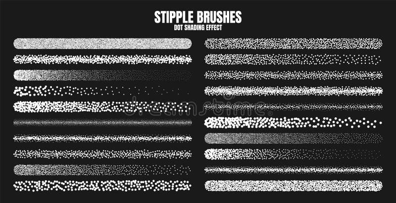 Stipple Scatter Brush, Ink Drawing and Texturing. Fading Gradient Stock ...